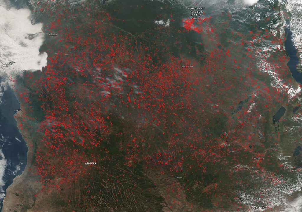 Satellite Image Reveals Agricultural fires in Central Africa - Space in ...